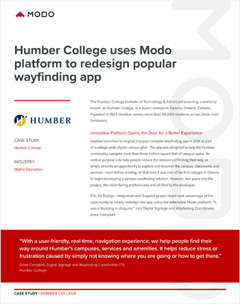 Humber College Mobile Wayfinding Case Study | Modo Labs