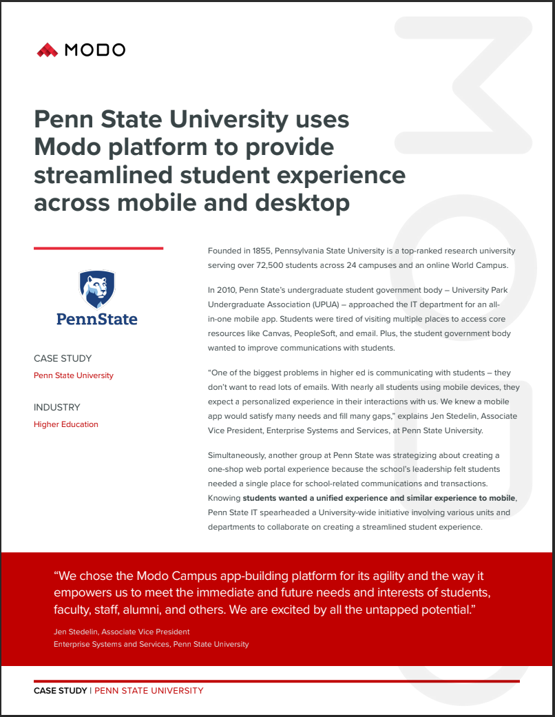 Penn State Go Campus Mobile App Case Study | Modo Labs