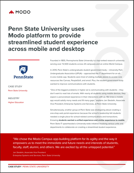 Penn State Go Campus Mobile App Case Study | Modo Labs