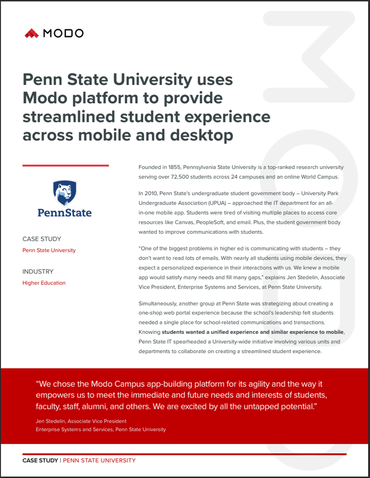 Penn State Go Campus Mobile App Case Study | Modo Labs